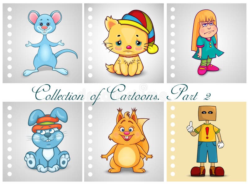 Collection of Different Cartoons. Part 2 Stock Vector - Illustration of ...