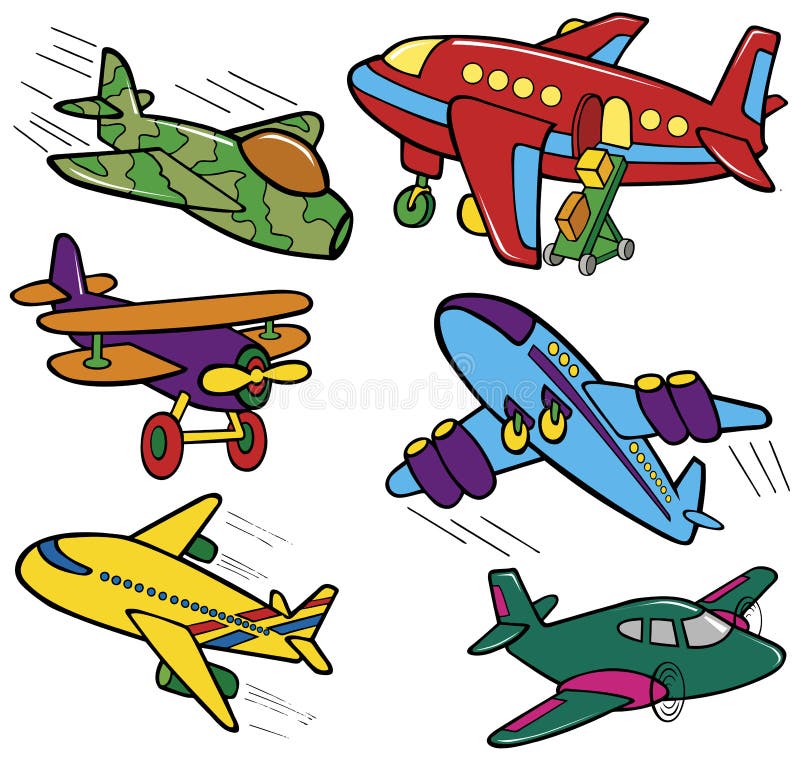 Color airplanes stock vector. Illustration of commercial - 34154107