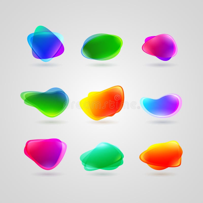 Collection of Different Color Blots Stock Illustration - Illustration ...