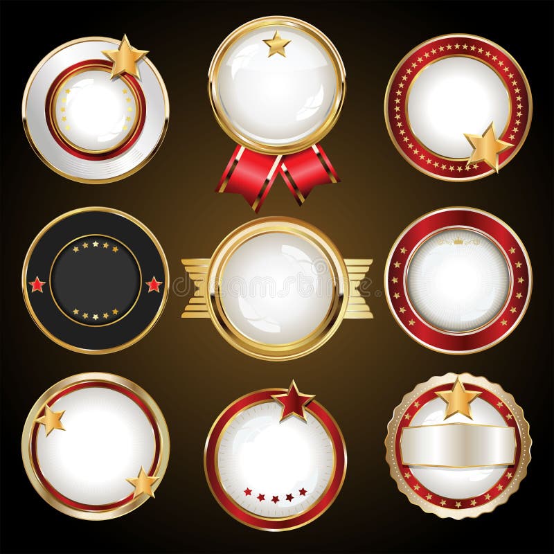 Collection of Different Color Conical Gradient Badges Stock Vector ...