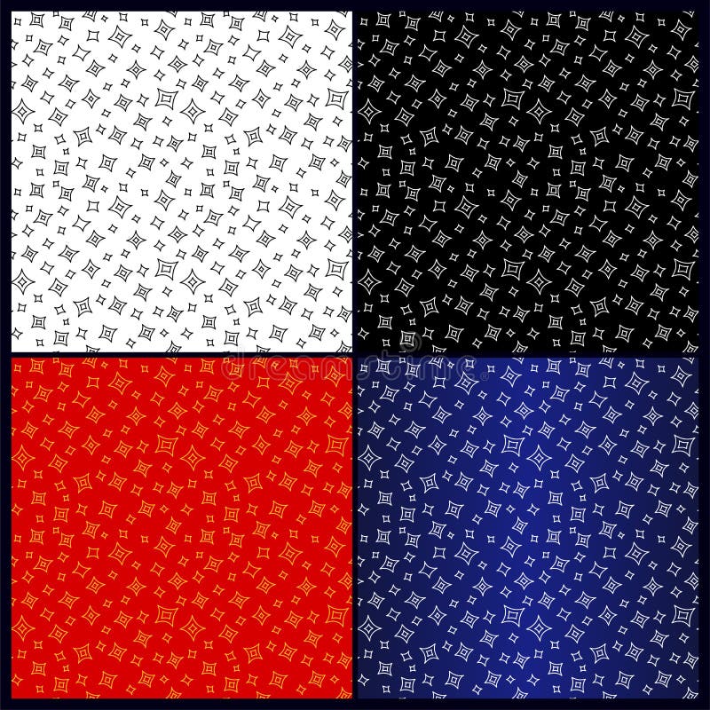 Different Color Seamless Patterns with Stars Stock Vector ...
