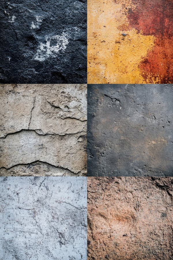 Collection of Different Colored Concrete Textures Stock Photo - Image ...