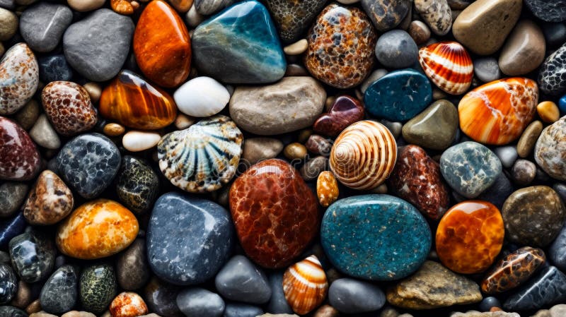 Collection of Different Colored Rocks and Stones Including Brown Black ...