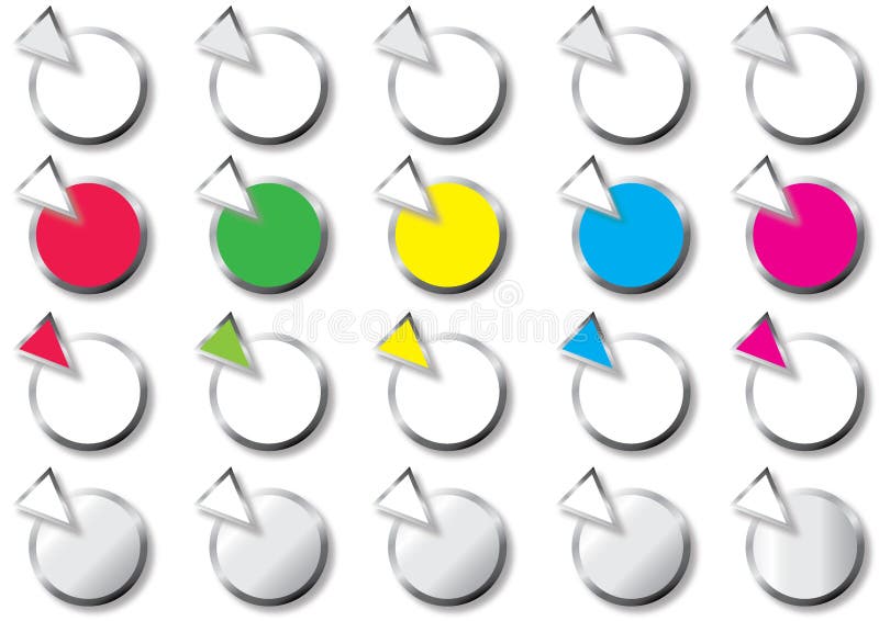 A Set of Identical Buttons with a Pointer for Symbols or Text. Stock ...