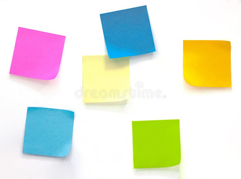 Collection of Different Colored Sheets of Note Papers Isolated on White ...
