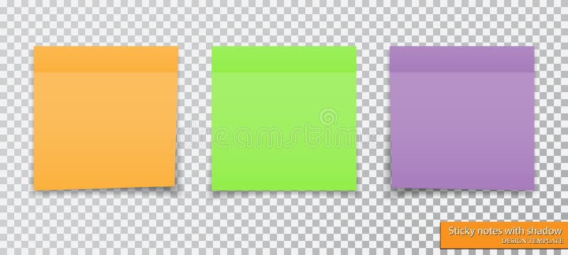 Collection of Different Colored Sticky Notes with Shadow Stock Vector ...