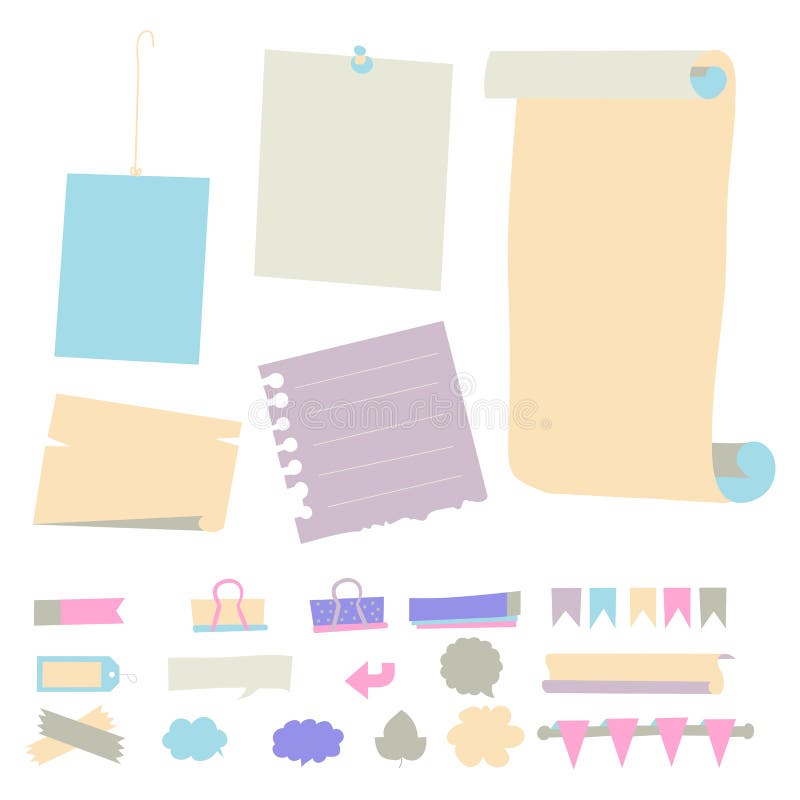 Collection of Different Colored Sticky Notes with Shadow Stock Vector ...