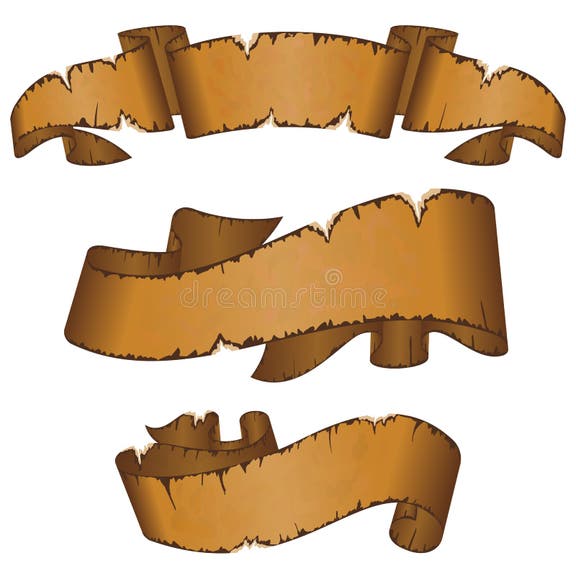 Collection Different Dirty Old Ribbon Stock Vector - Illustration of ...