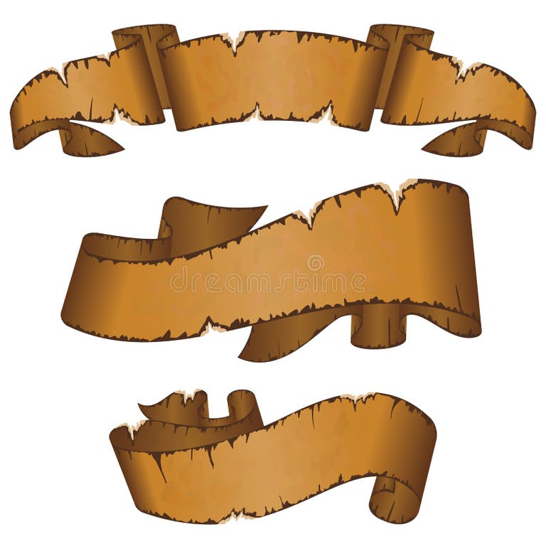 Collection Different Dirty Old Ribbon Stock Vector - Illustration of ...