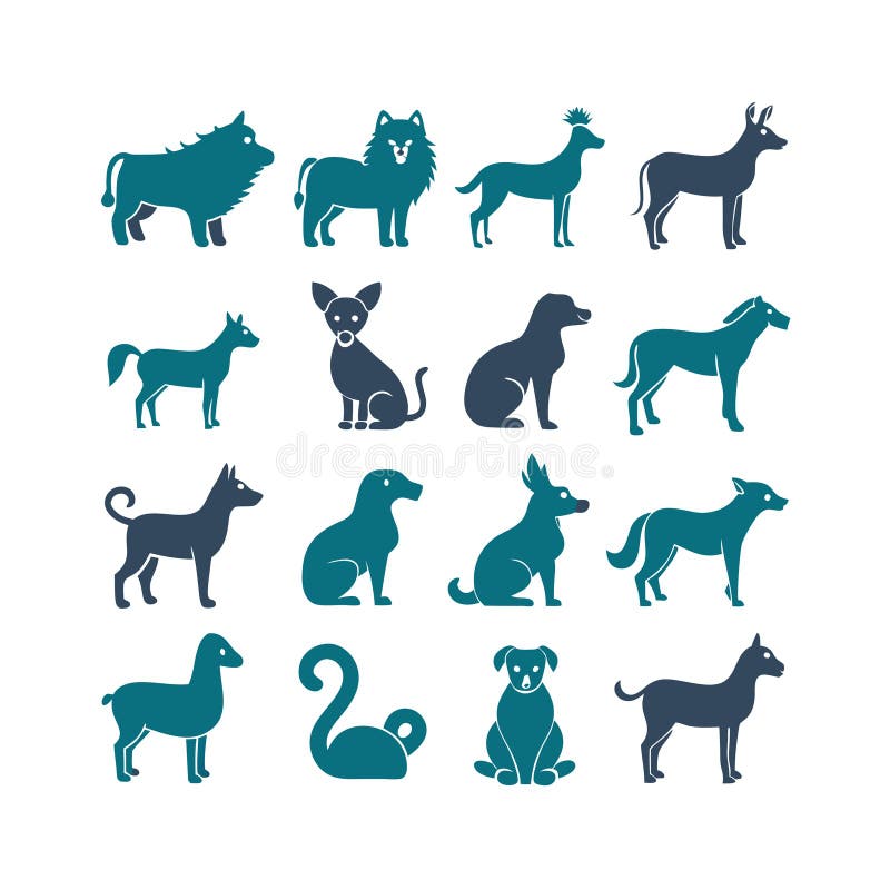 Different Dog Breed Silhouettes Stock Illustrations – 595 Different Dog ...