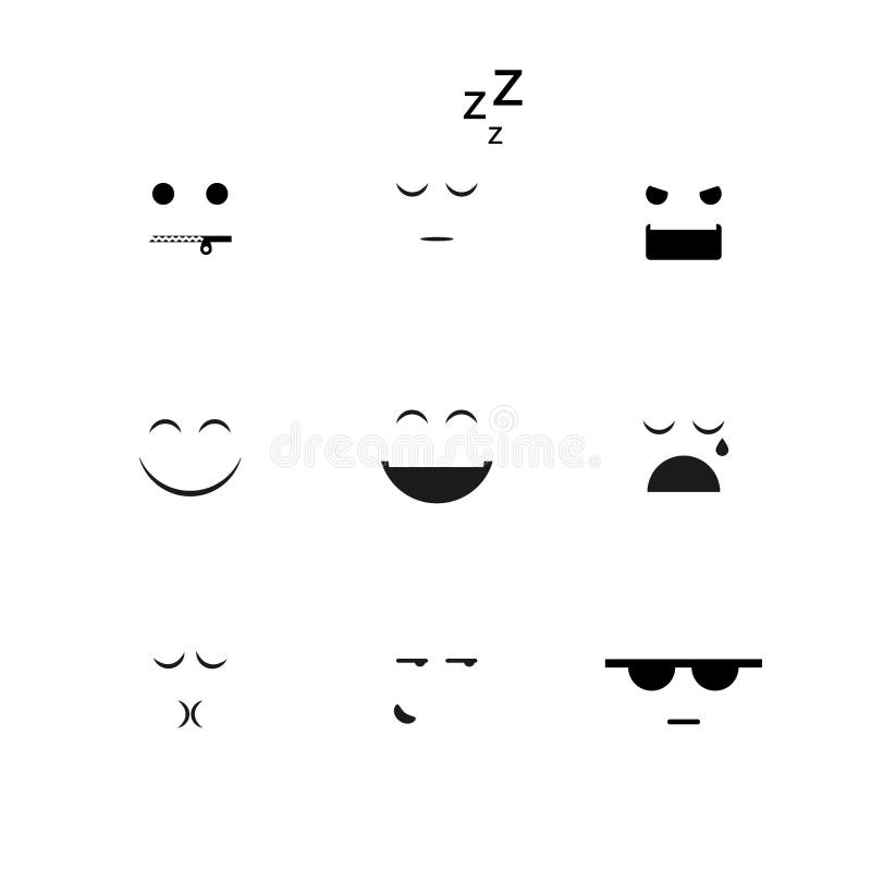 Collection of Different Emoji Clipart Stock Vector - Illustration of ...