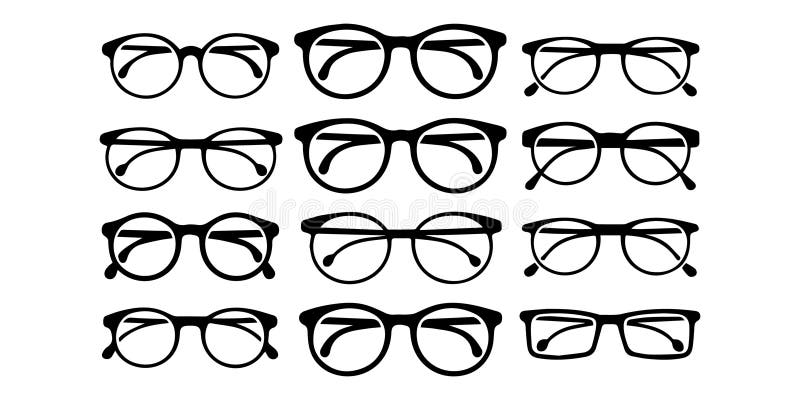 Collection of Different Eyeglasses Styles Stock Vector - Illustration ...