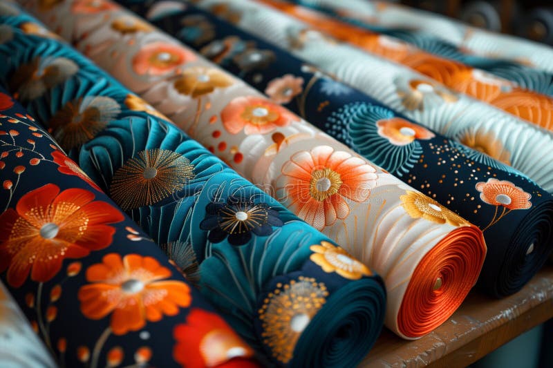 A Collection of Different Fabrics, Including Patterns, Sketches, and ...