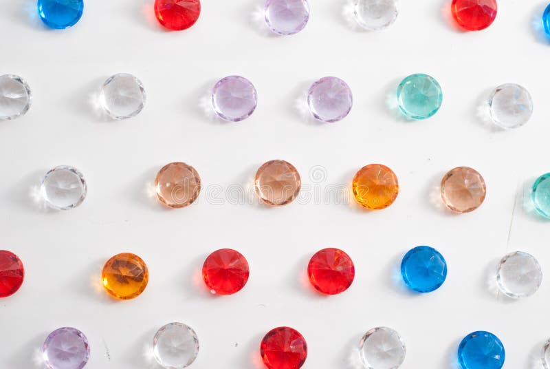 A Collection of Different Faceted Stones on a White Background Stock ...