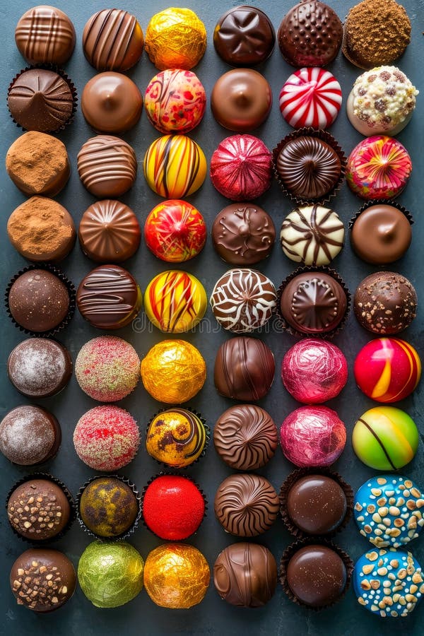 Collection of Different Flavored Chocolates in Individual Wrappers ...