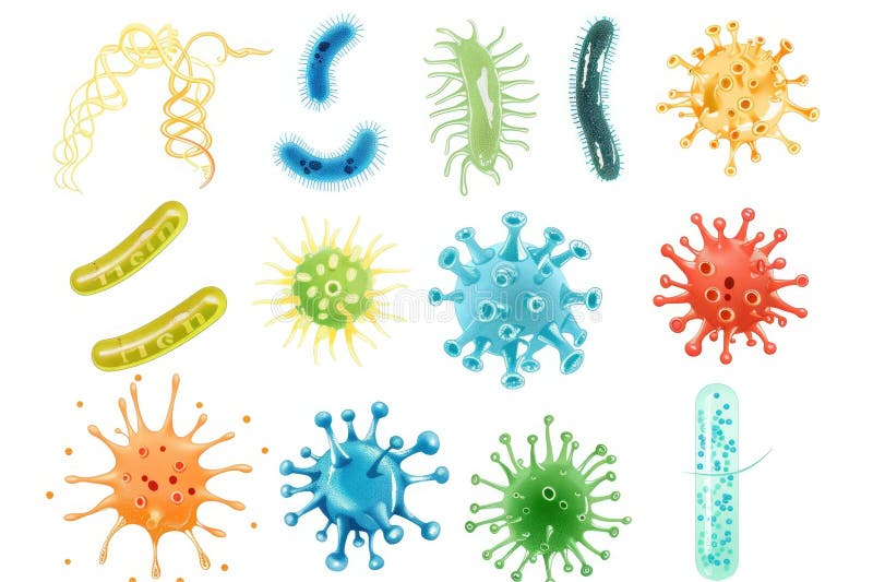 Collection of Different Germs, Suitable for Medical and Scientific ...