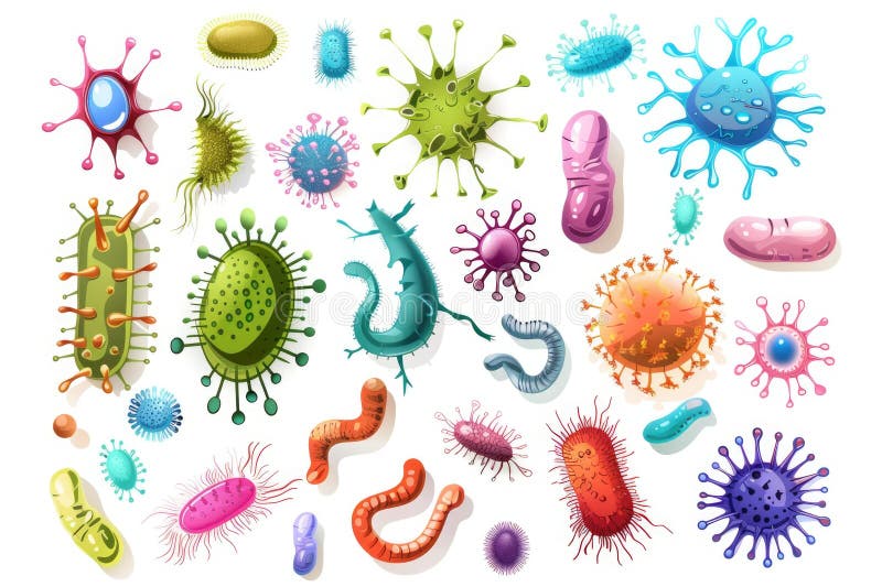 Collection of Different Germs, Suitable for Medical and Scientific ...