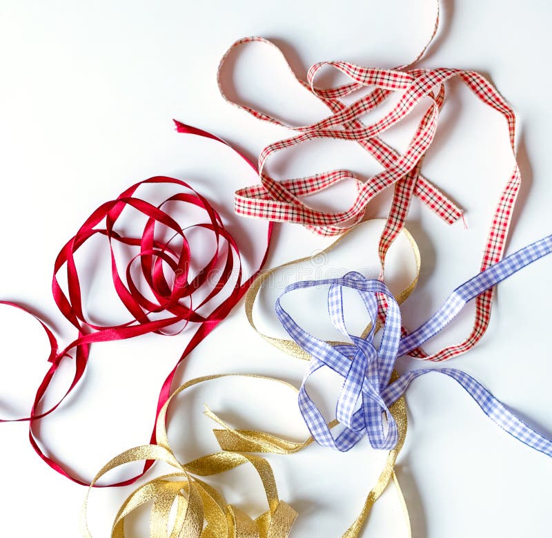 Collection of Different Gift Ribbons on a White Background Stock Image ...
