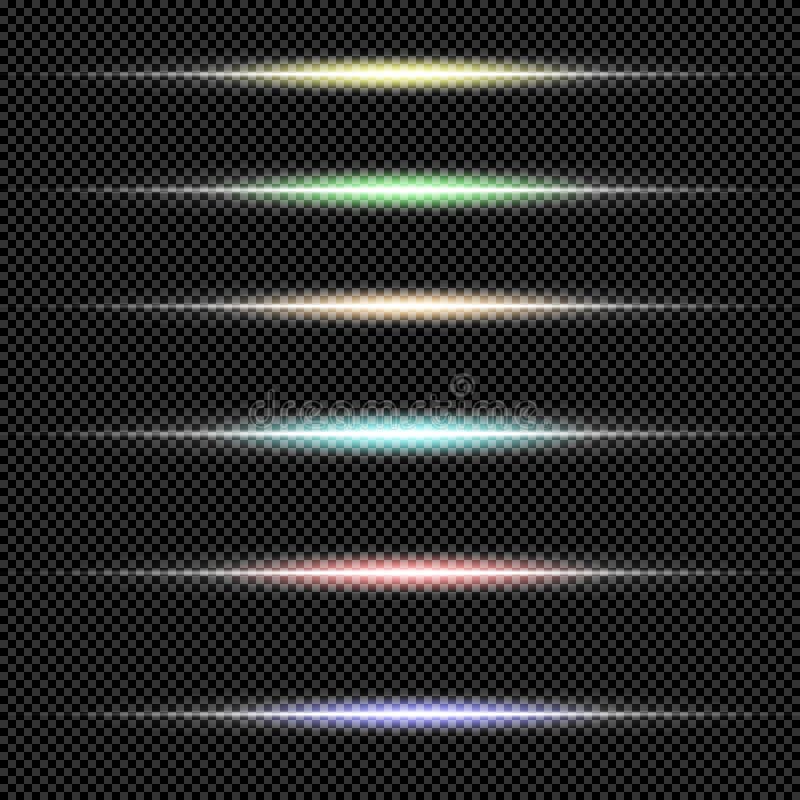 Collection of Different Glowing Horizontal Sparks. Stock Illustration ...