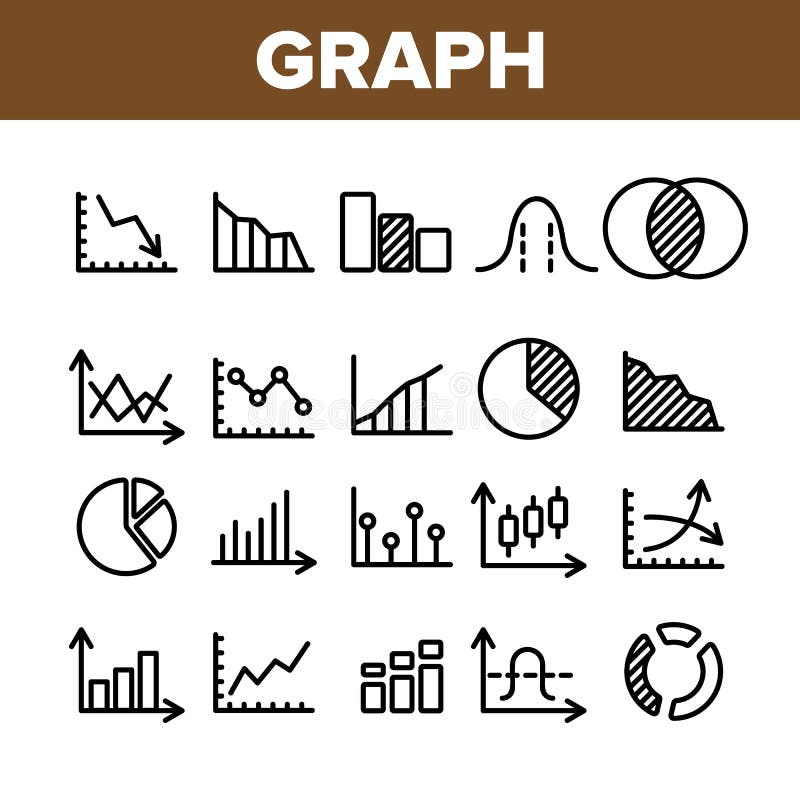 Collection Different Graph Sign Icons Set Vector Stock Vector ...