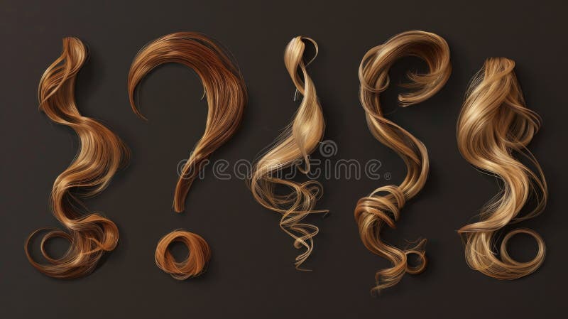 A Collection of Different Hair Types Against a Black Backdrop Stock ...