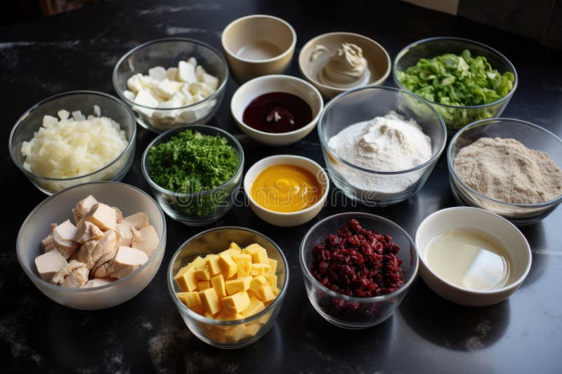 A Collection of Different Ingredients, Ready To Be Combined and Prepped ...