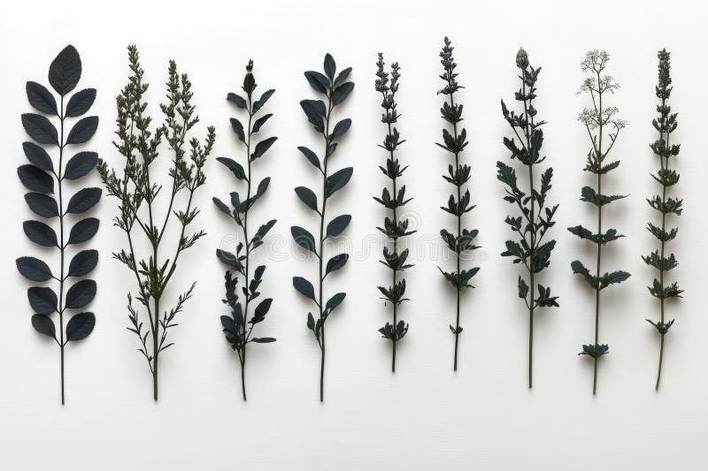 A Collection of Different Leaf Shapes and Sizes on a Clean White ...