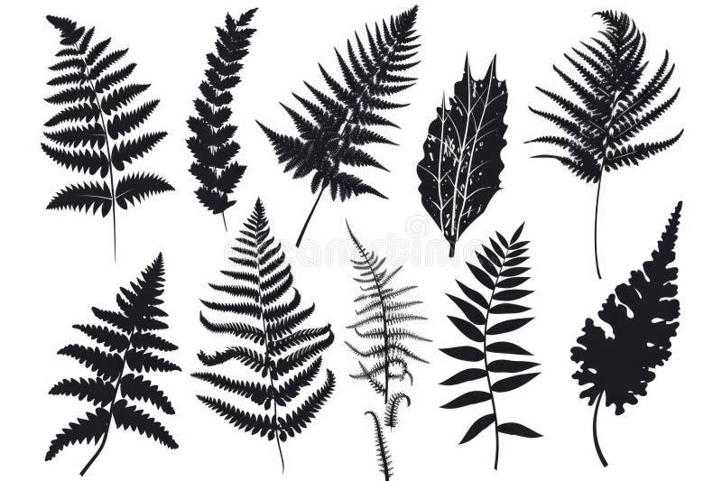 Collection of Different Leaf Species Against a White Background, Useful ...