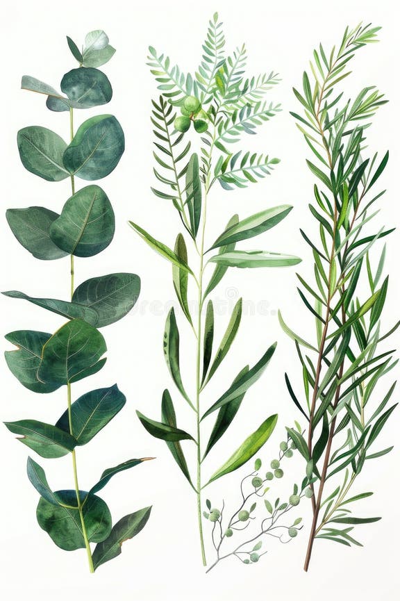 A Collection of Different Leaf Types Arranged on a White Surface for ...