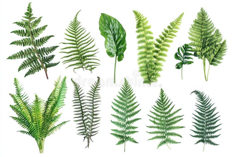 A Collection of Different Leaves on a White Background Stock Photo ...