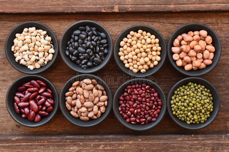 Collection of Different Legumes Stock Image - Image of food, black ...