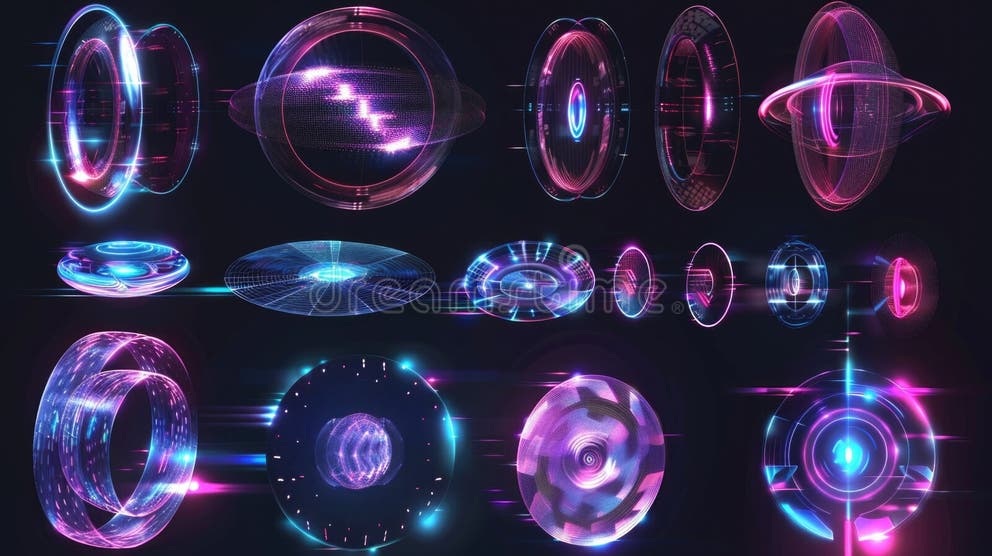 A Collection of Different Light Sources in a Darkened Space, Including ...