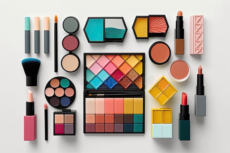 Collection of Different Makeup Products Arranged in an Artistic Display ...