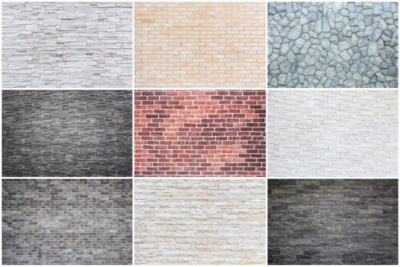 Set of Different Natural Stone Texture Use for Background Stock Photo ...