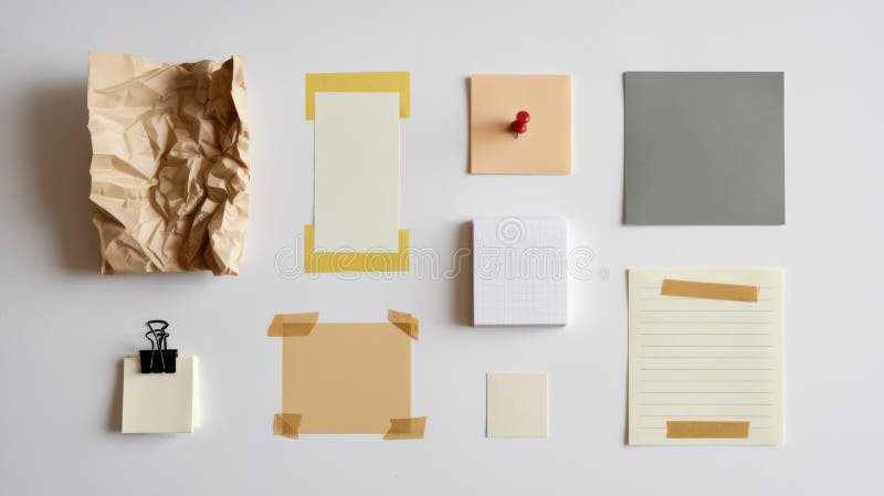 Collection of Different Notes, and Memos Stock Image - Image of blank ...