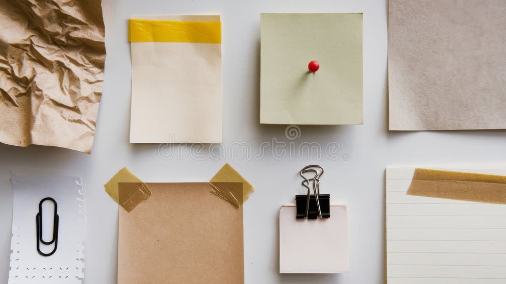 Collection of Different Notes, and Memos Stock Image - Image of ...
