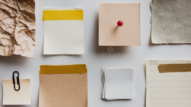 Collection of Different Notes, and Memos Stock Image - Image of memo ...