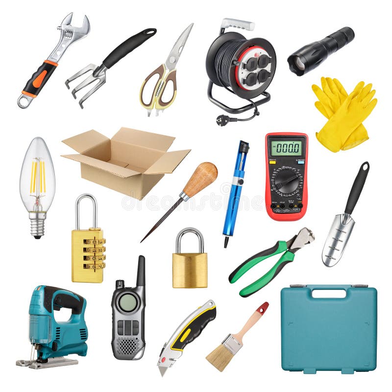 Collection of Different Objects Isolated Stock Photo - Image of garden ...