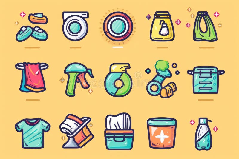 Collection of Different Objects on Vibrant Yellow Backdrop. Perfect for ...