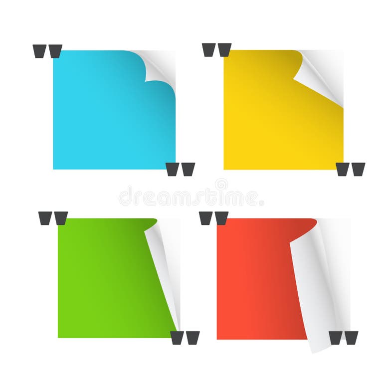 Collection of Different Paper Messages Stock Vector - Illustration of ...