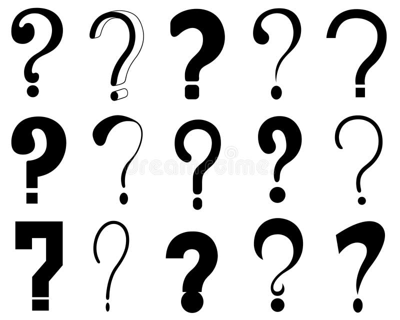 Set of Different Question Marks, Quest and Inquire Symbols Stock Vector ...