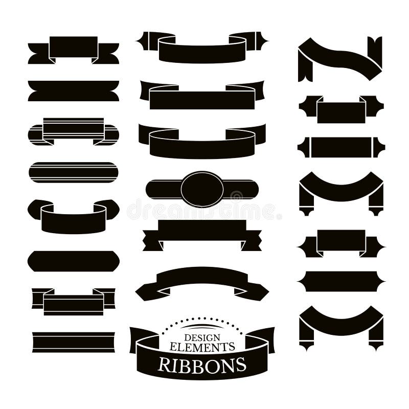 Collection of Different Ribbons Stock Vector - Illustration of badge ...