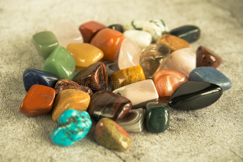 Collection of Semi Precious Gem Stones Stock Photo - Image of variety ...