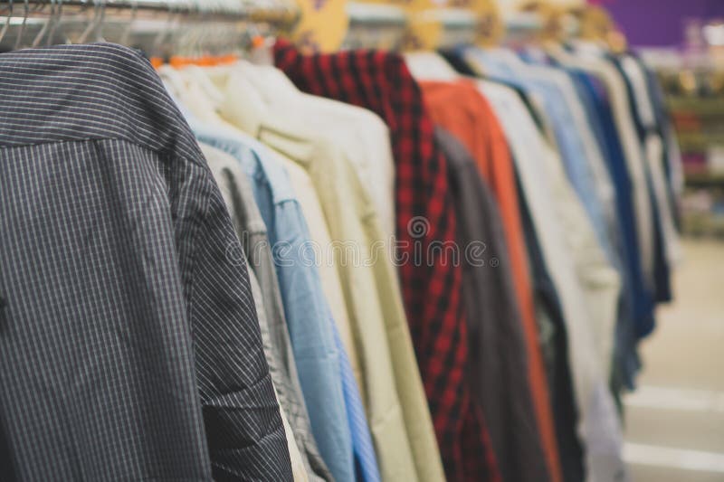 Collection of Different Shirts. Stock Image - Image of retro, retailer ...