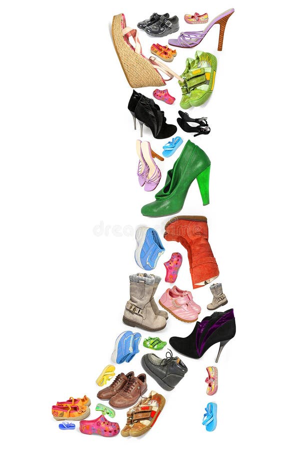 A Collection of Different Shoes Stock Image - Image of isolated ...