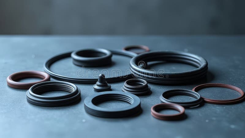 A Collection of Different Sized Rubber Gaskets Stock Illustration ...
