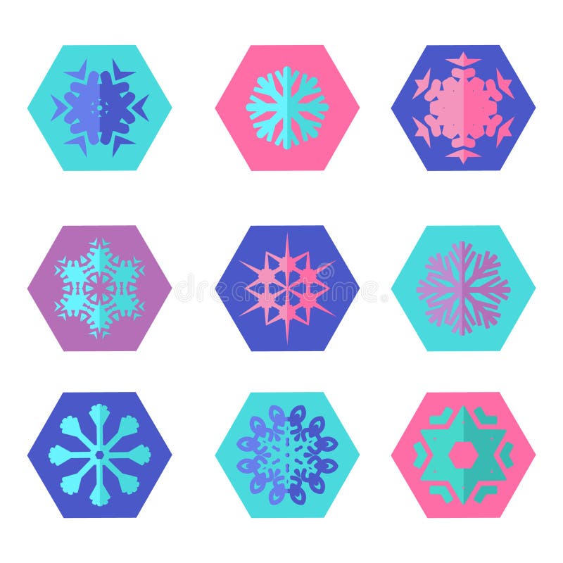 Clip Art Different Snowflakes Stock Illustrations – 140 Clip Art ...