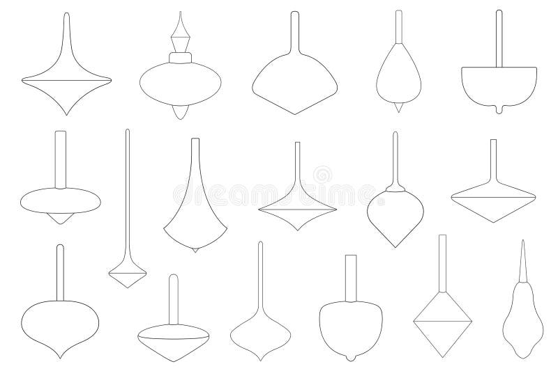Collection of Different Spinning Tops Stock Vector - Illustration of ...