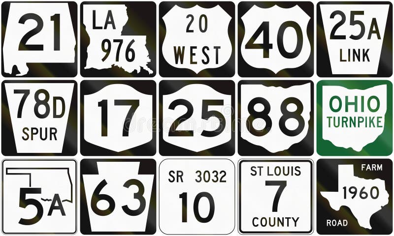 Different State Highway Shields Stock Illustrations – 3 Different State ...