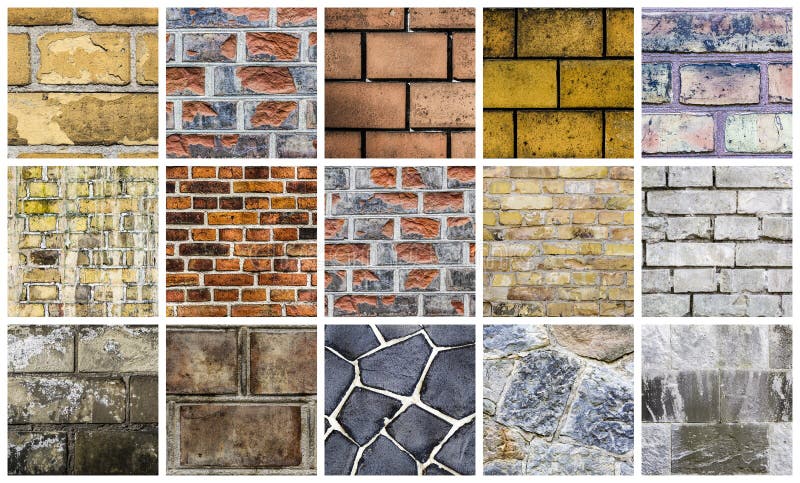 Collection of Different Stone and Wall Backgrounds Stock Photo - Image ...